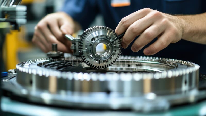 Mechanical Engineer Assembling Innovative Gearbox in Production Plant ...
