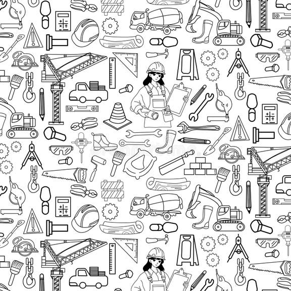 Mechanical Engineer Electrical Doodle Civil Education Profession Hand ...