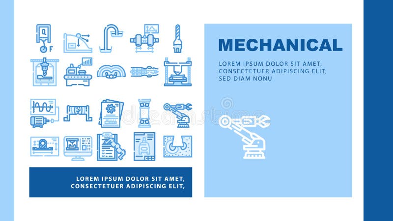 Mechanical Engineer Industry Landing Header Vector Stock Vector ...