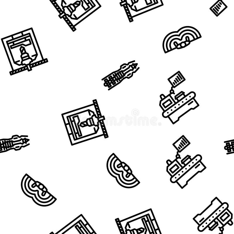 Mechanical Engineer Industry Vector Seamless Pattern Stock Vector ...