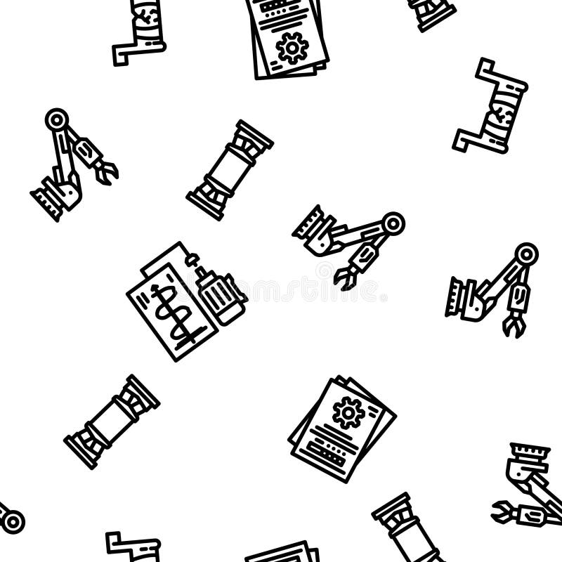 Mechanical Engineer Industry Vector Seamless Pattern Stock Vector ...