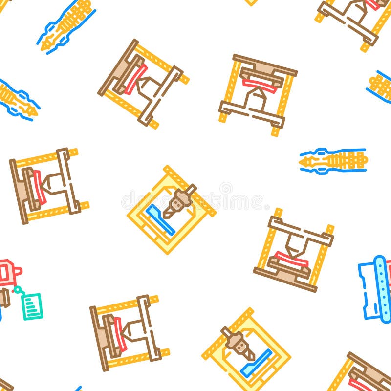 Mechanical Engineer Industry Vector Seamless Pattern Stock Illustration ...