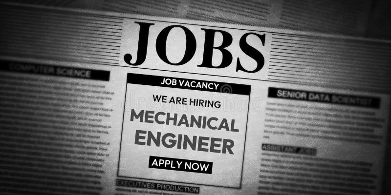 Mechanical Engineer Job Hiring Ad in the Newspaper, Concept Design ...