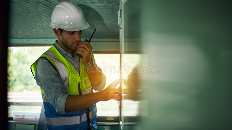The Industrial Mechanical Engineer Technician is Adjusting the Systems ...