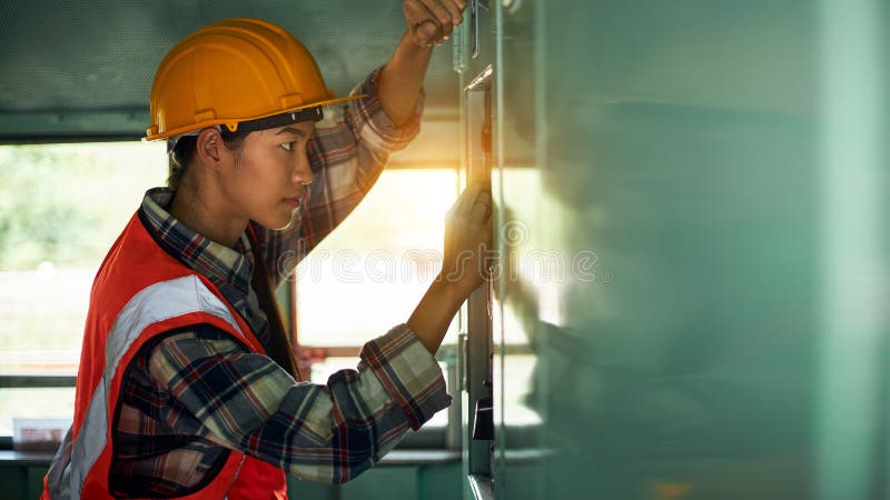 The Industrial Mechanical Engineer Technician is Adjusting the Systems ...