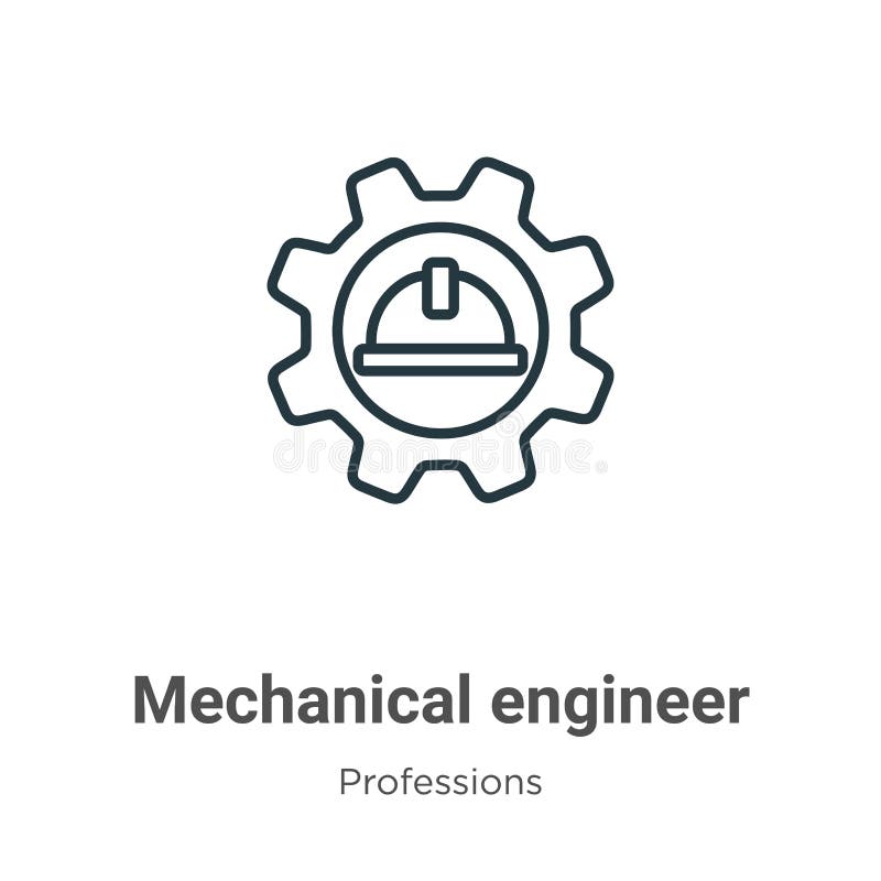 Mechanical Engineer Vector Icon on White Background. Flat Vector ...