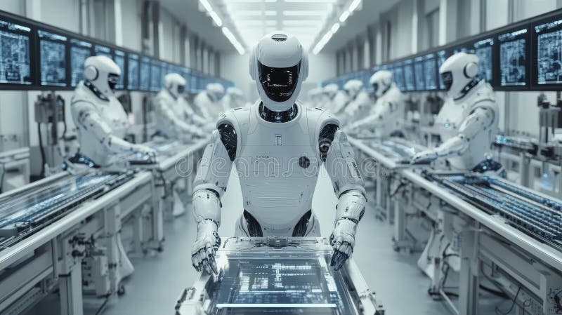 Mechanical Engineer Overseeing Factory Automation with Advanced ...