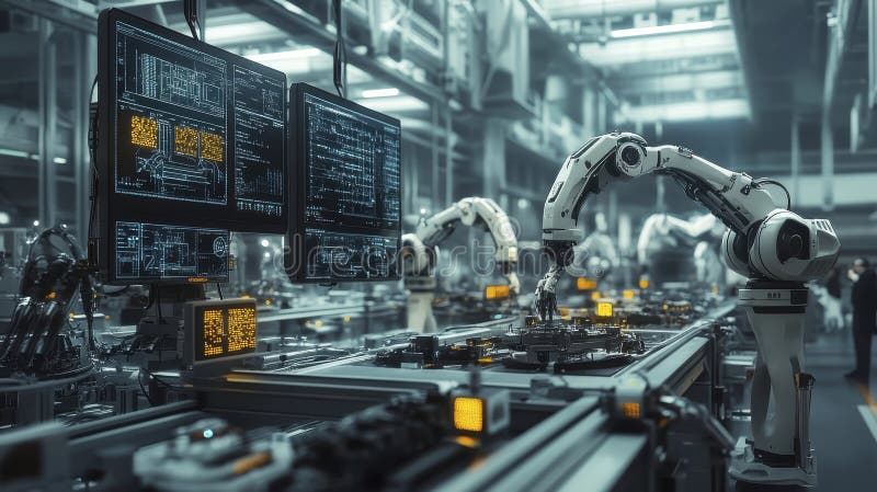 Mechanical Engineer Overseeing Factory Automation with Advanced ...