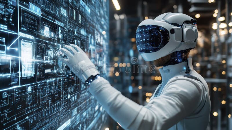 Mechanical Engineer Overseeing Factory Automation with Advanced ...