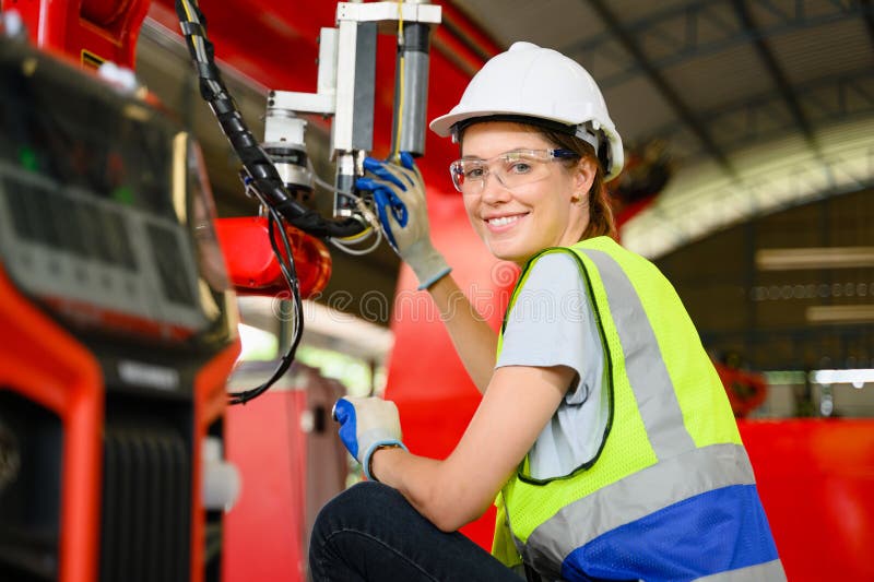 Mechanical Engineer Repairing Engine Machine at Factory Stock Image ...