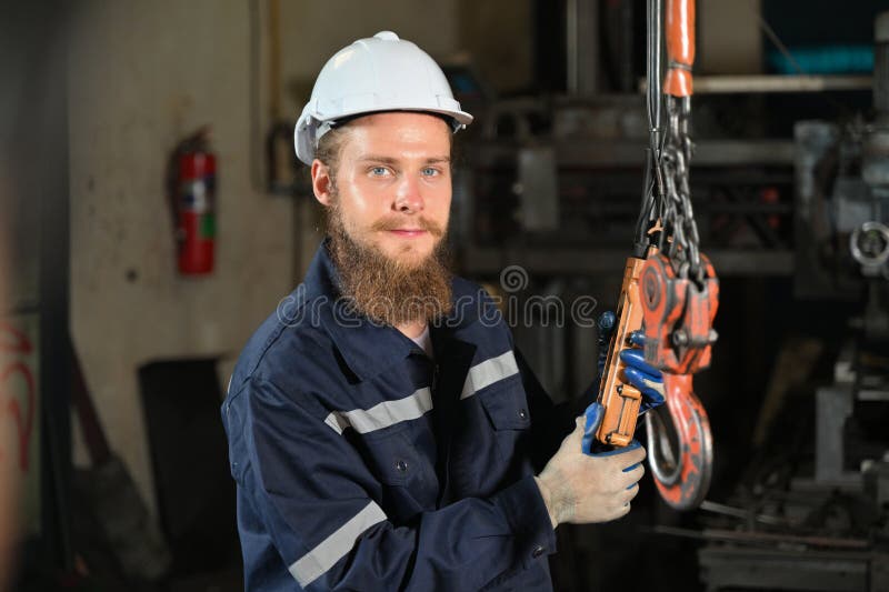 Mechanical Engineer Repairing Engine Machine at Factory Stock Photo ...