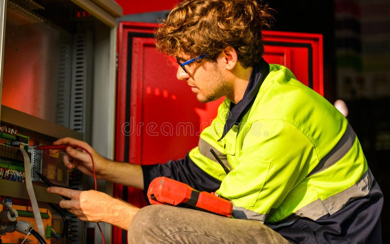 Mechanical Engineer Technician Checking and Inspecting Machine at ...