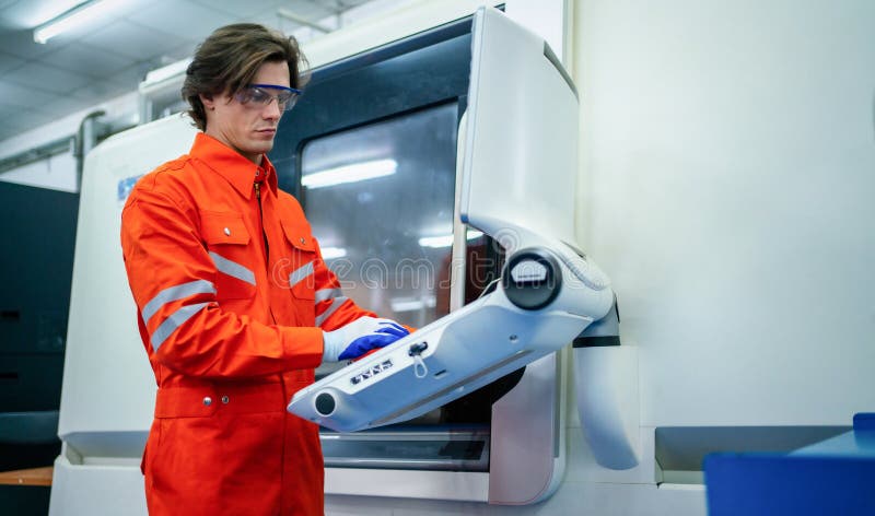 Mechanical Engineer Using Coordinate Measuring Machine CMM Measurement ...