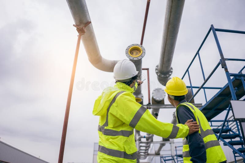 Mechanical Engineer Working in Site Work. Stock Photo - Image of ...