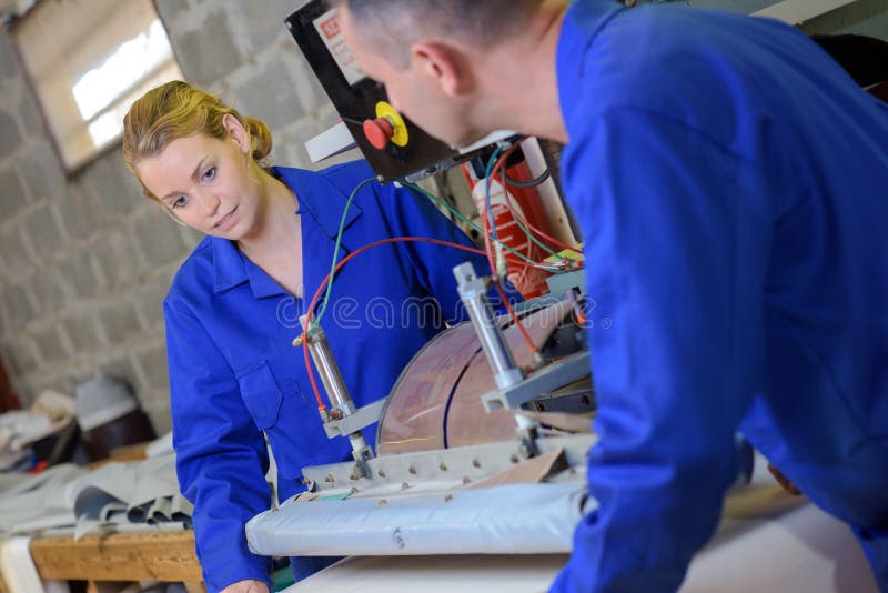 Mechanical Workshop with Students and Teacher in Classroom Stock Photo ...
