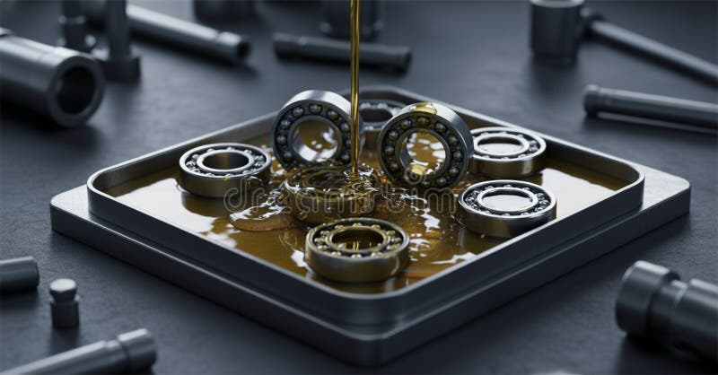 Mechanical Engineering Components - Bearings in Lubrication Oil Stock ...