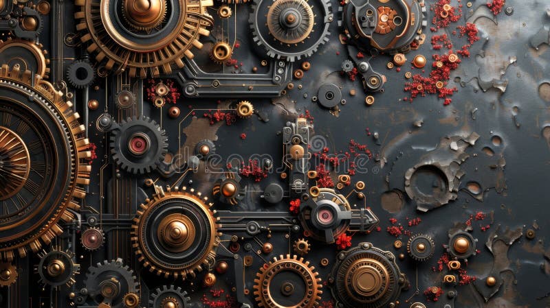 Mechanical Engineering Concepts, a Complex Network of Gears and Cogs on ...
