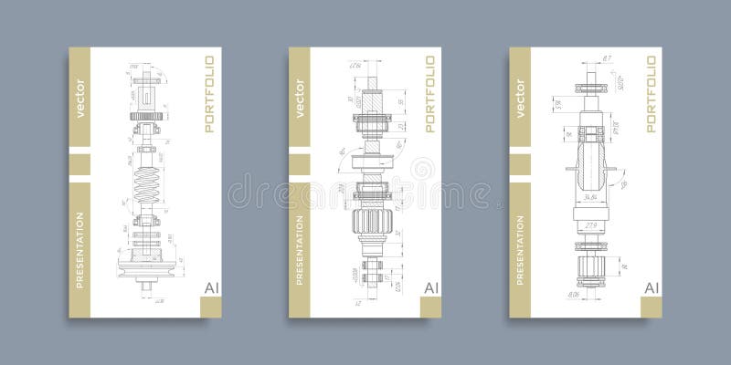 Mechanical Engineering Drawing .Brochure Templates or Cover Book, Page ...
