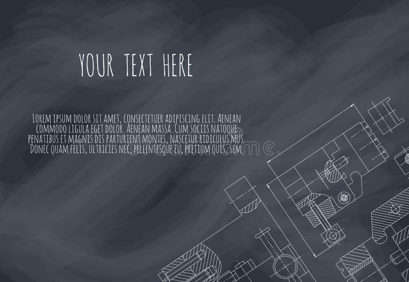 Mechanical Engineering Drawing. Engineering Drawing Background. Vector ...
