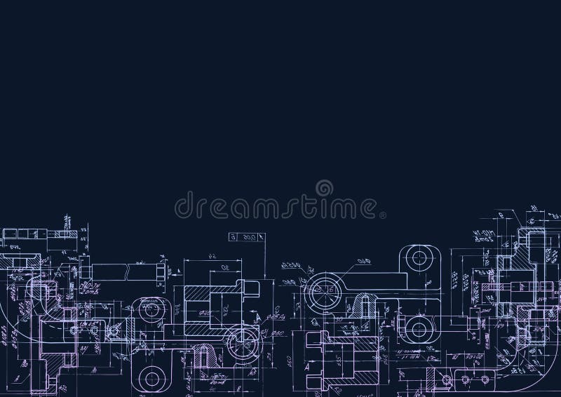 Technical Drawing Background.Mechanical Engineering Drawing. Stock ...