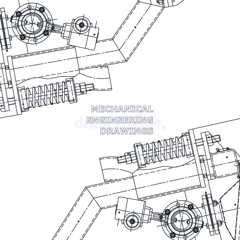 Mechanical Engineering the Drawing. Technical Illustration Stock Vector ...