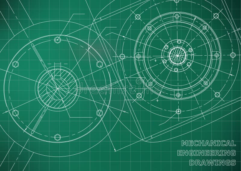 Mechanical Engineering Drawings Stock Vector - Illustration of gear ...