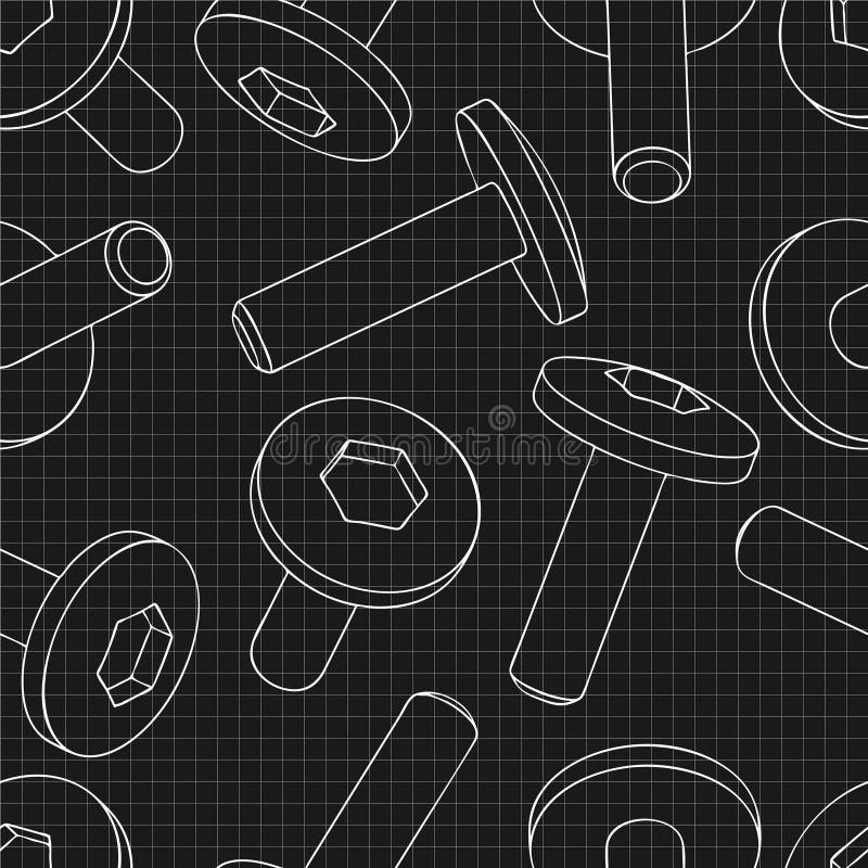 Mechanical Engineering Drawings on Black Background. Cutter, Assembly ...