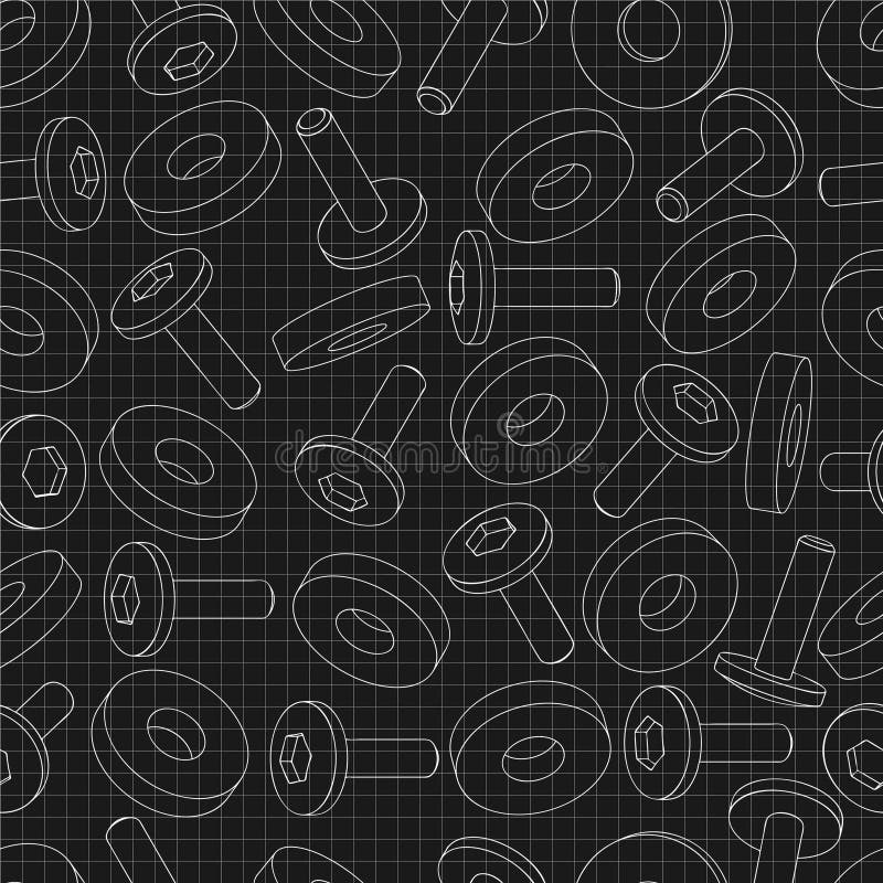 Mechanical Engineering Drawings on Black Background. Cutter, Assembly ...