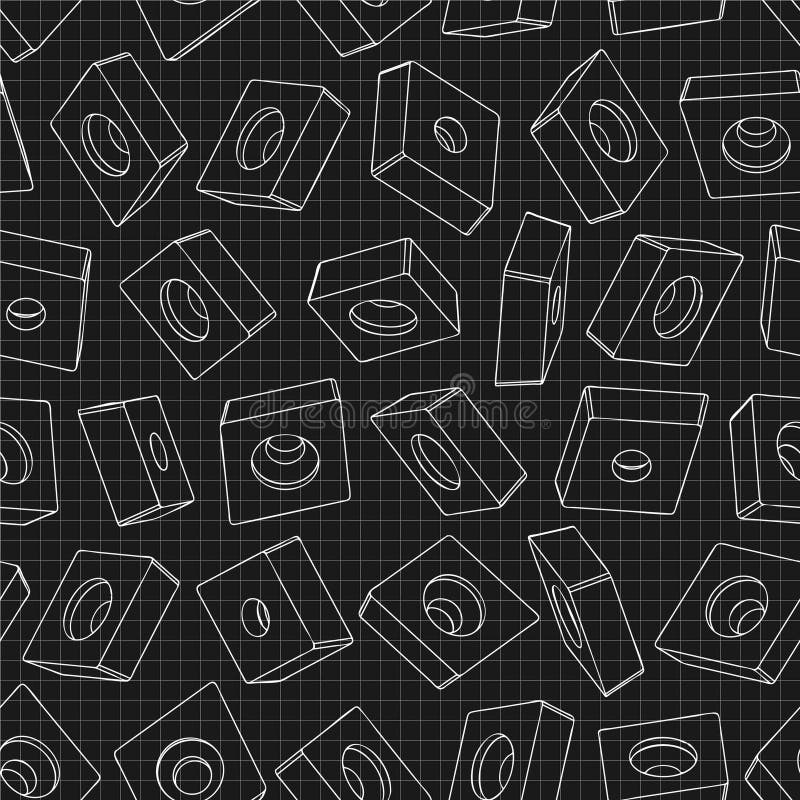 Mechanical Engineering Drawings on Black Background. Cutter, Assembly ...