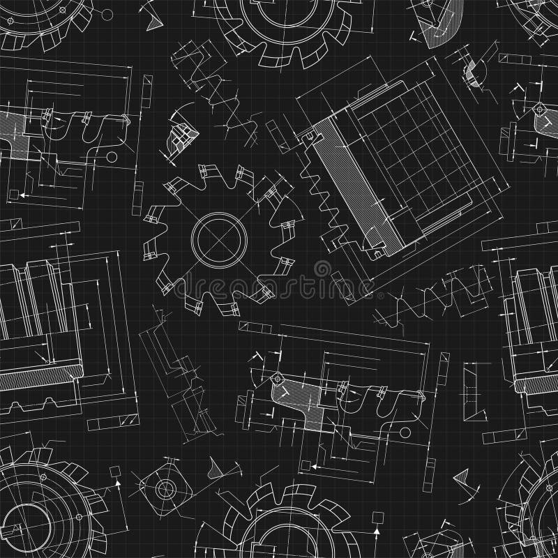Mechanical Engineering Drawings Black Stock Illustrations – 696 ...