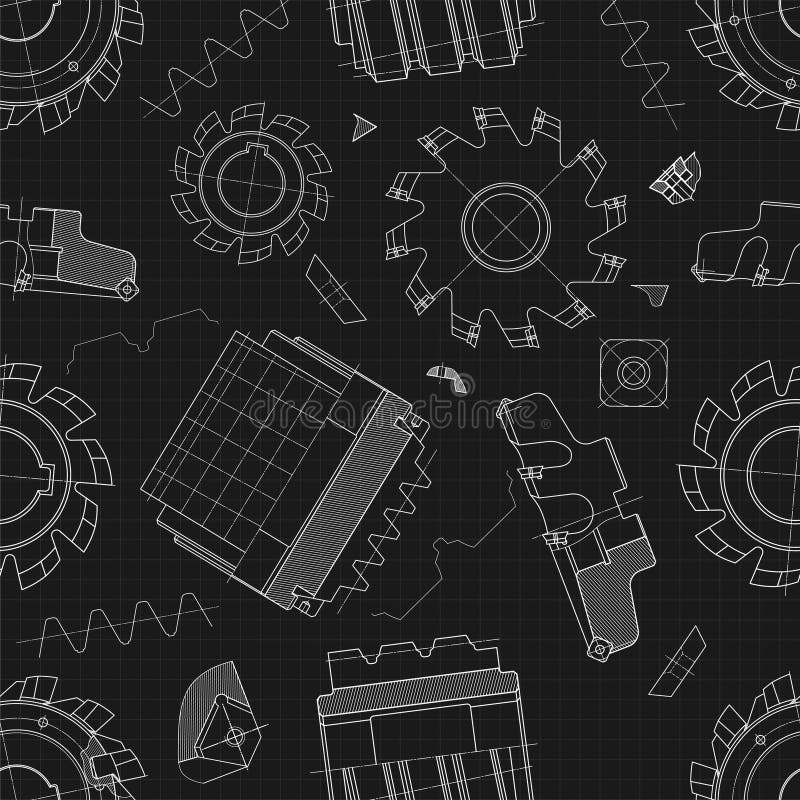 Mechanical Engineering Drawings Black Stock Illustrations – 696 ...