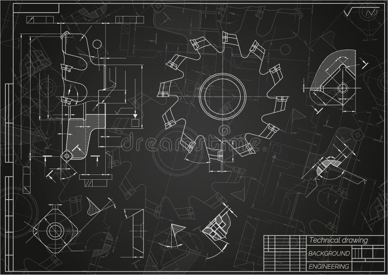 Mechanical Engineering Drawings Black Stock Illustrations – 696 ...