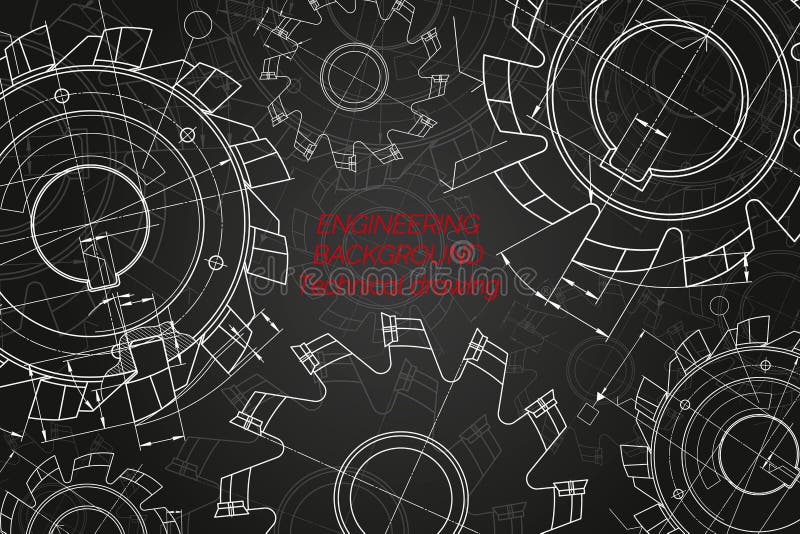 Mechanical Engineering Drawings Black Stock Illustrations – 696 ...