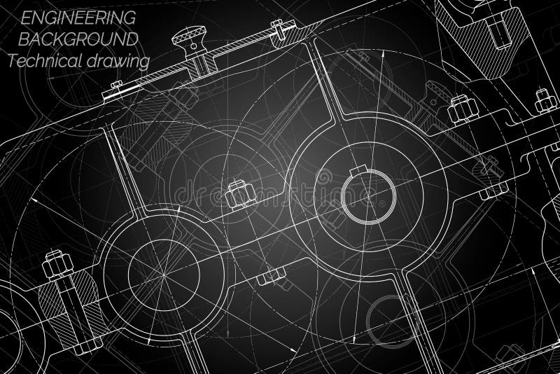 Mechanical Engineering Drawings Black Stock Illustrations – 696 ...