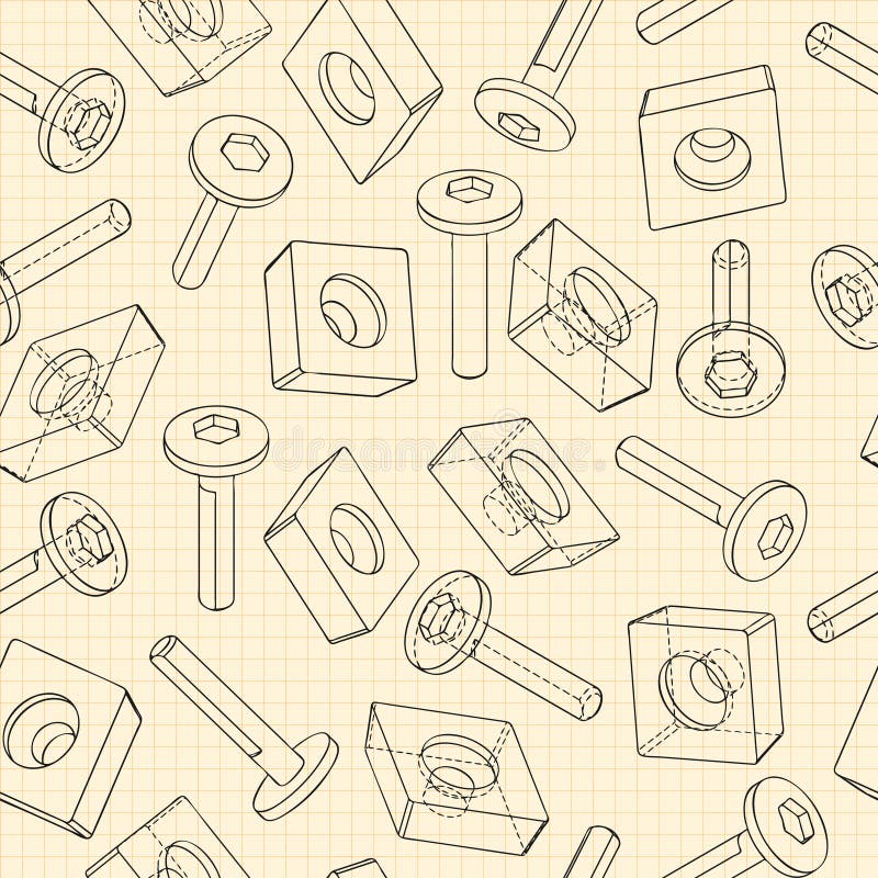Mechanical Engineering Drawings on Blue Background. Cutter, Assembly ...