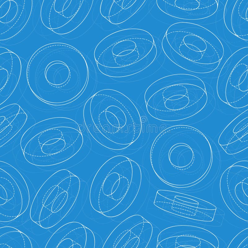 Mechanical Engineering Drawings on Blue Background. Cutter, Assembly ...