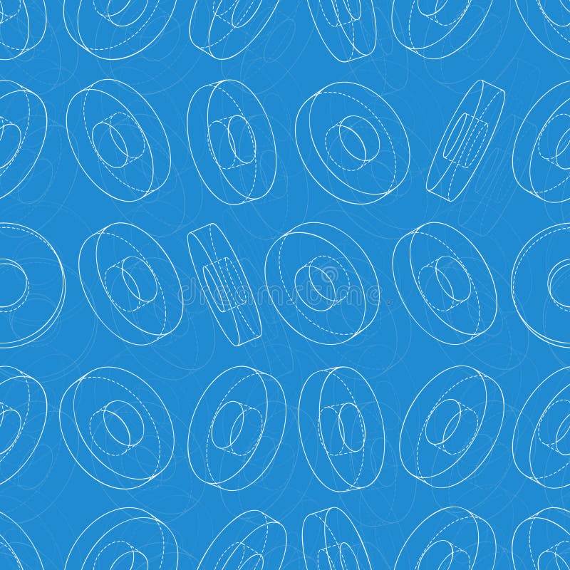 Mechanical Engineering Drawings on Blue Background. Cutter, Assembly ...