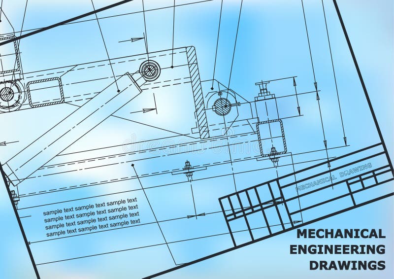 Blue Mechanical Engineering Drawings Stock Illustrations – 2,284 Blue ...