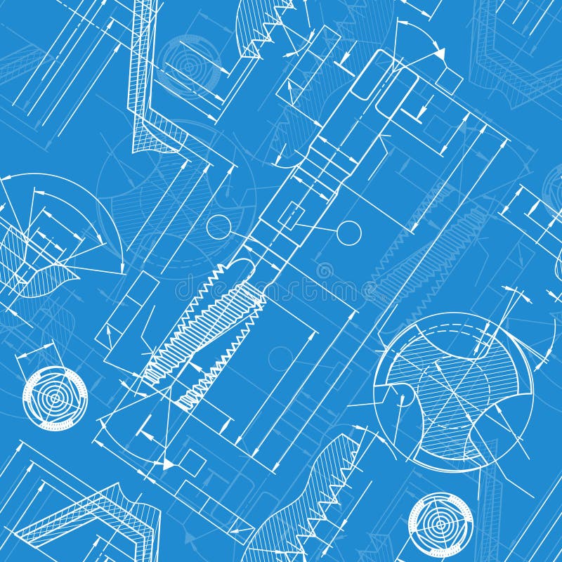 Blue Mechanical Engineering Drawings Stock Illustrations – 2,425 Blue ...