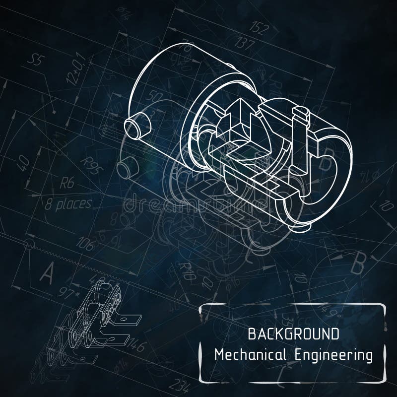 Blue Mechanical Engineering Drawings Stock Illustrations – 2,397 Blue ...