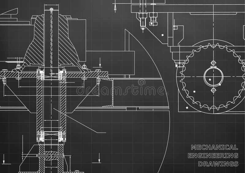 Mechanical Engineering Drawings. Cover. Banner. Technical Design Stock ...