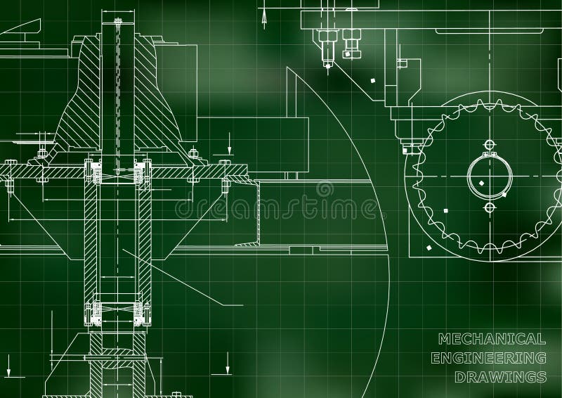 Mechanical Engineering Drawings. Cover. Banner. Technical Design Stock ...