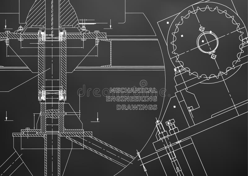 Mechanical Engineering Drawings. Cover. Banner. Technical Design Stock ...