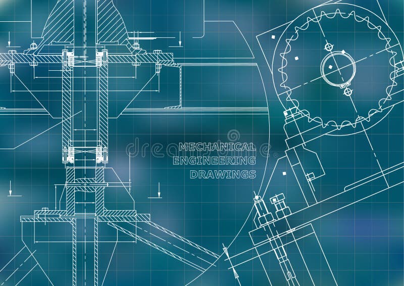 Mechanical Engineering Drawings. Cover. Banner. Technical Design Stock ...