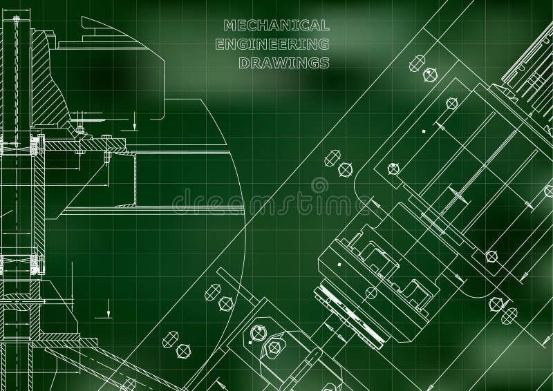 Engineering Backgrounds. Mechanical Engineering Drawing Stock Vector ...