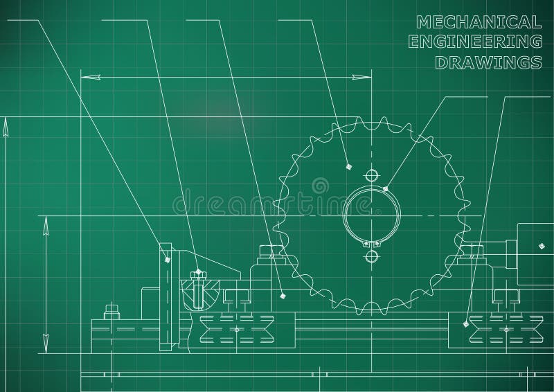 Vector Drawing. Mechanical Drawings. Engineering Background Stock ...