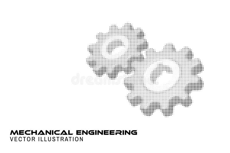 Mechanical Engineering Poster, Banner, Flyer Template with Halftone 3d ...