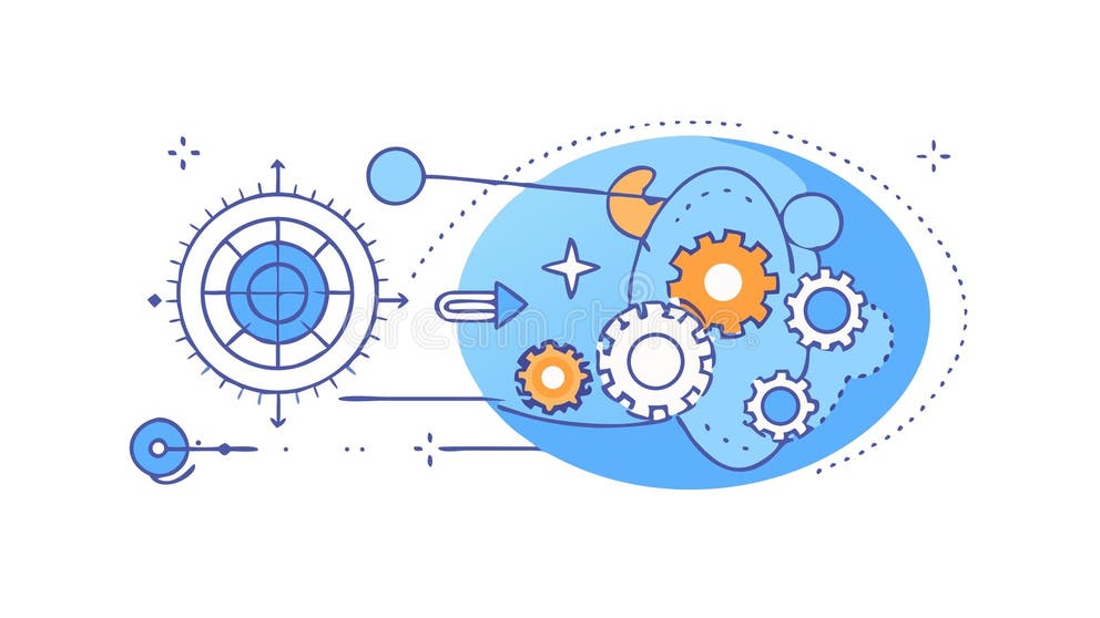 Mechanical Engineering Process with Gears and Cogs Vector Design ...