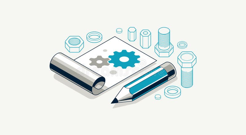 Mechanical Engineering Project Concept, Engine Draft Plan Drawing ...