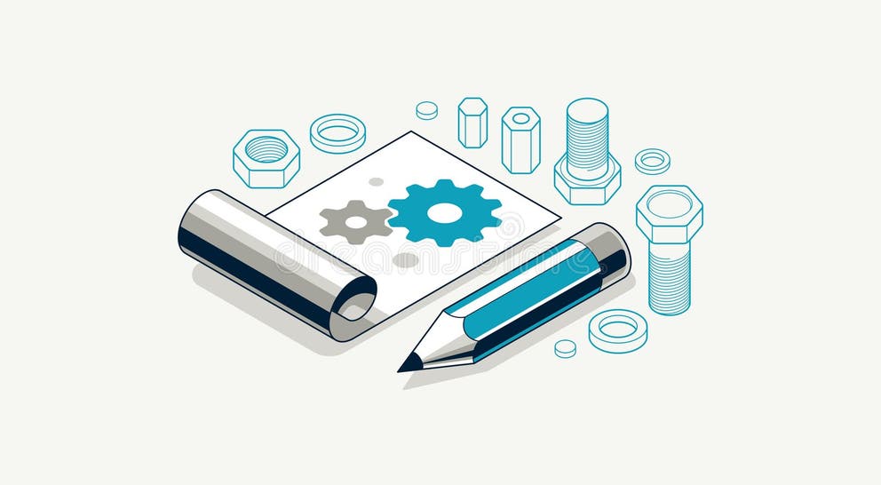 Mechanical Engineering Project Concept, Engine Draft Plan Drawing ...